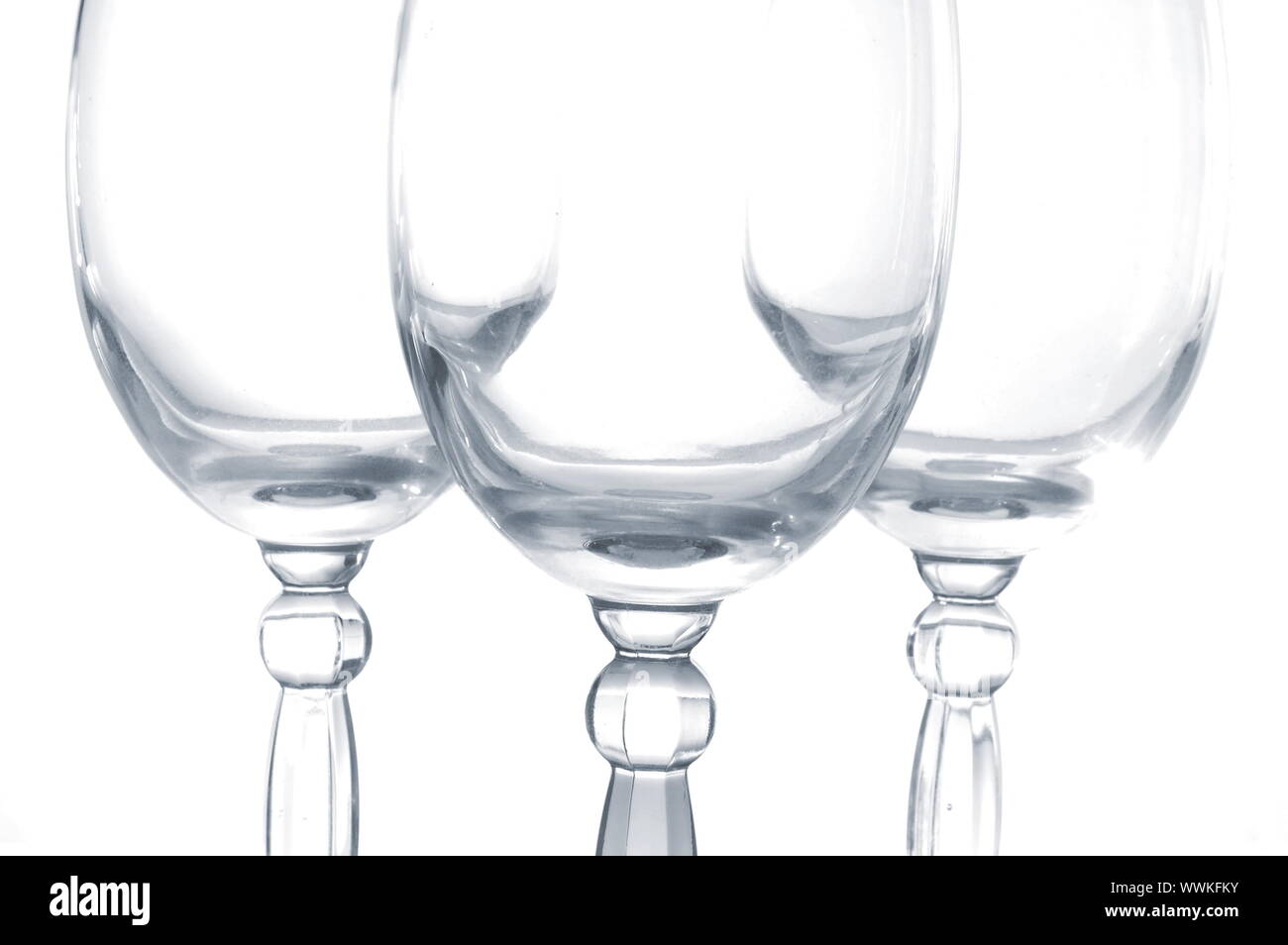 empty vine glasses isolated on white background Stock Photo - Alamy