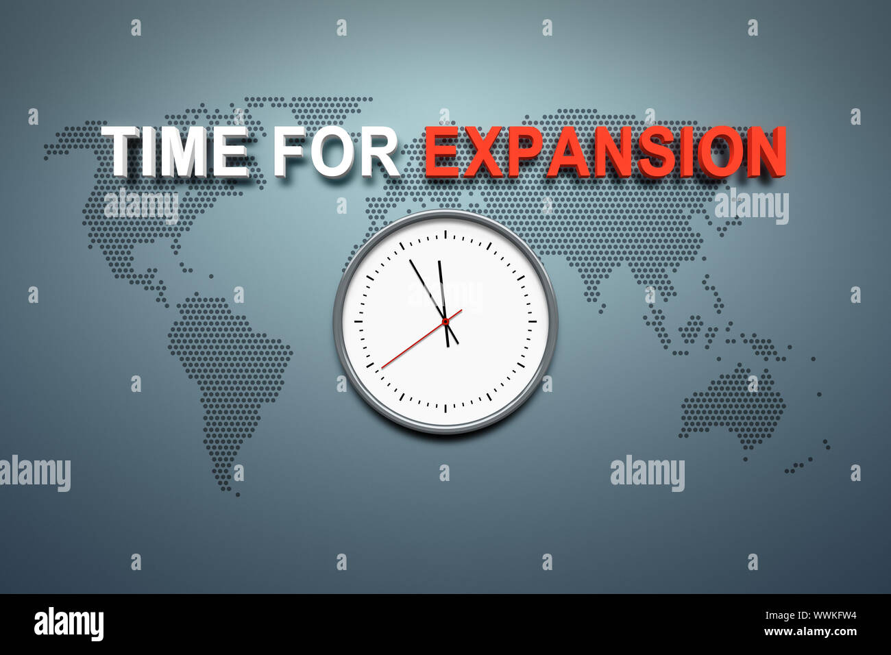 A wall with the words time for expansion Stock Photo - Alamy
