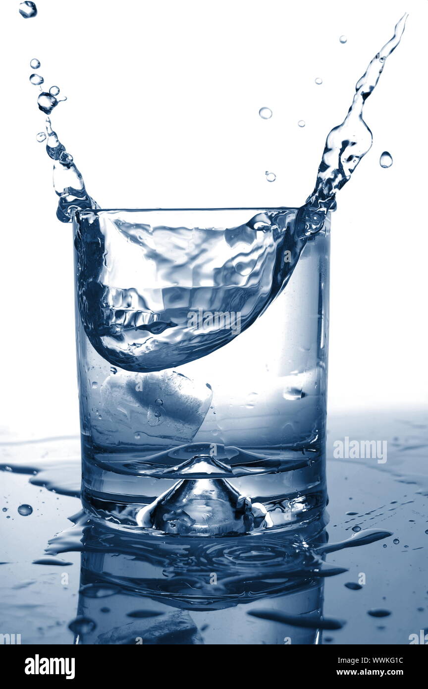 fresh cocktail with splashing water as a cool summer drink Stock Photo ...