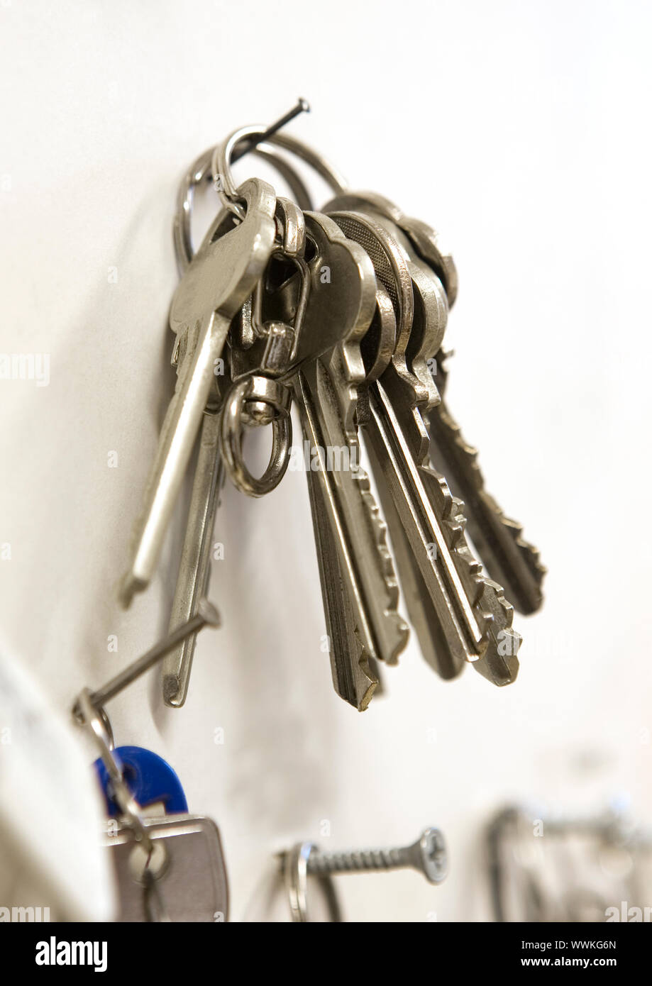 Large group of keys in a ring Stock Photo - Alamy