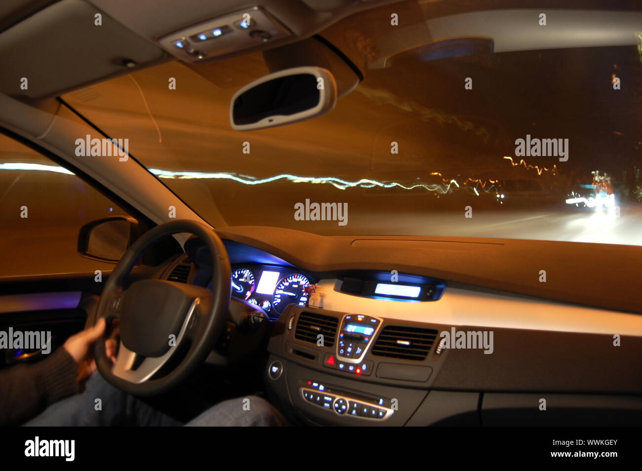 speed car at night in motion with traffic Stock Photo - Alamy