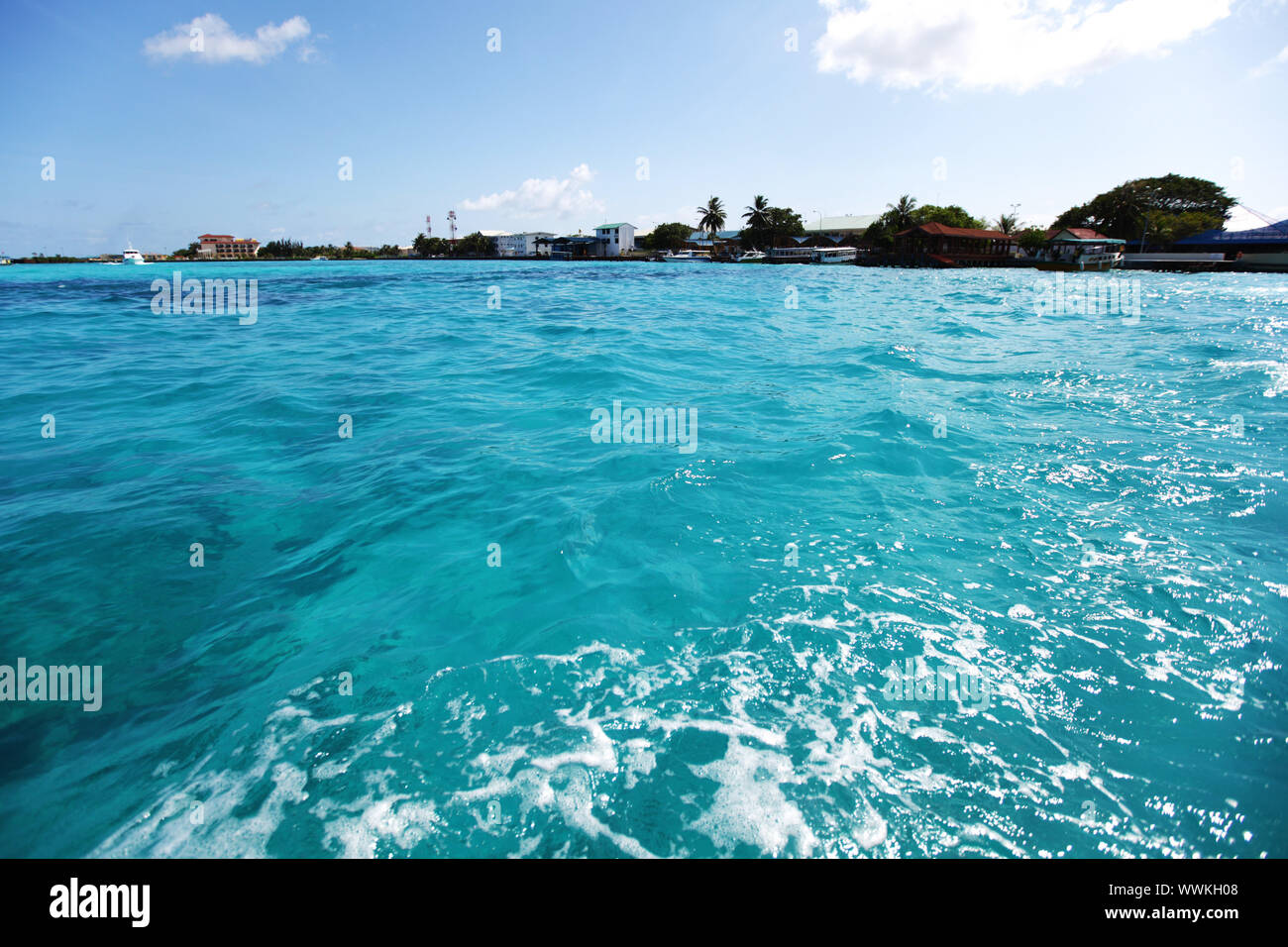 tropical island in blue sea Stock Photo - Alamy