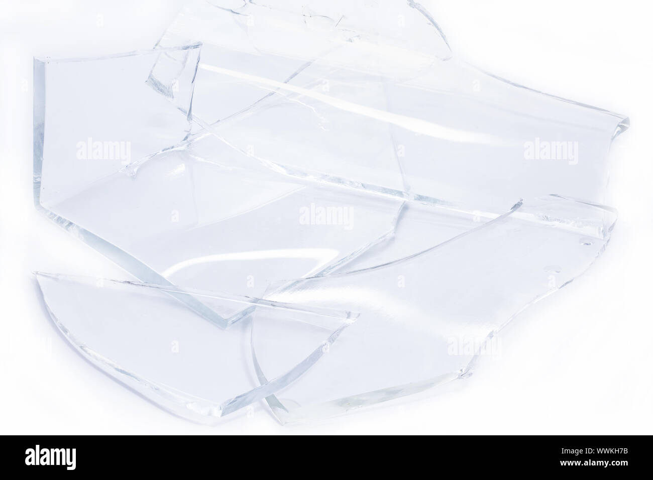 Glass splinters on white background Stock Photo - Alamy