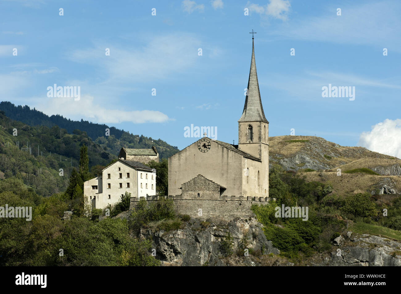 St. Romanus Castle Church, Raron, Valais, Switzerland Stock Photo - Alamy