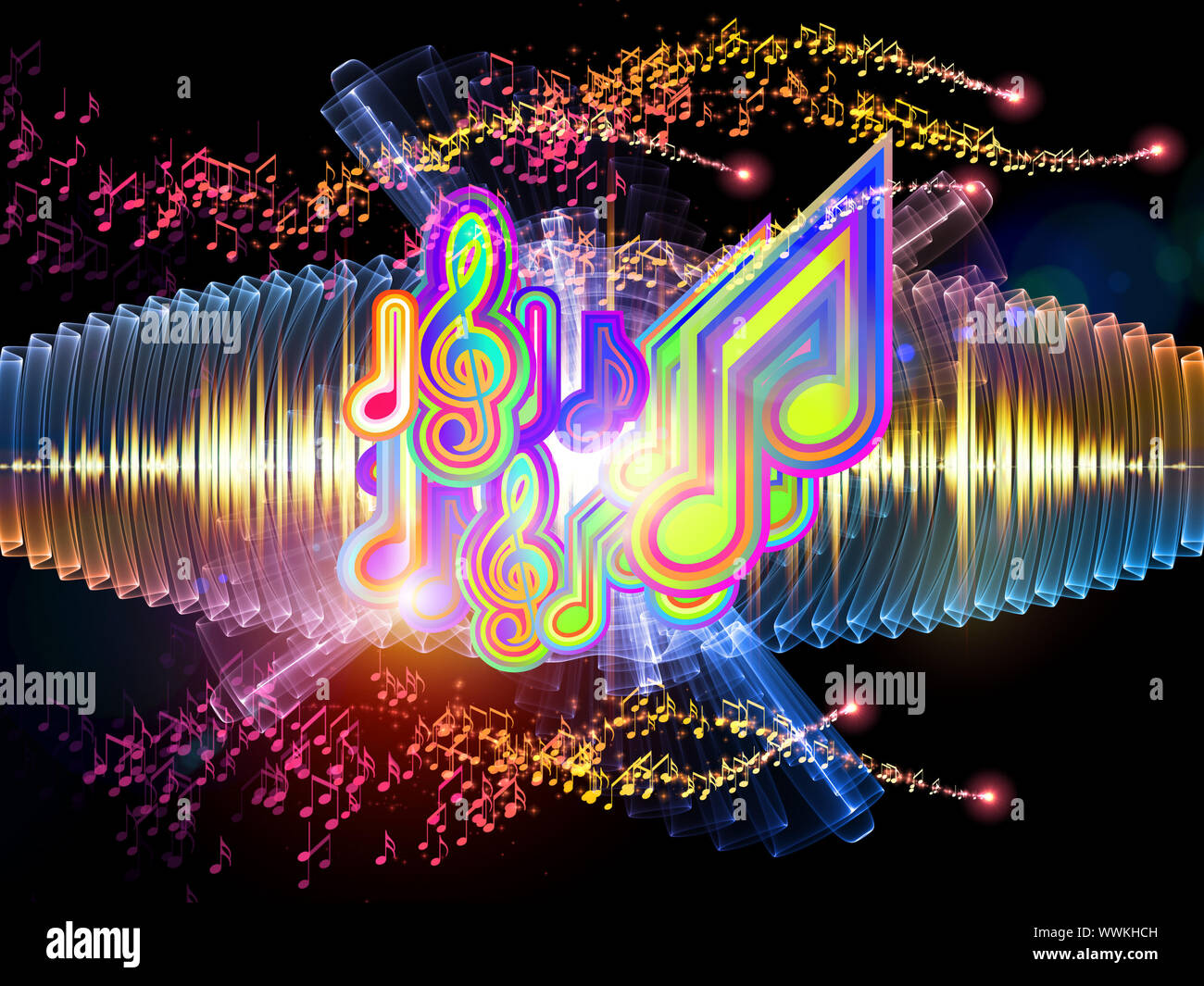 Sound wave background suitable as a backdrop for music, technology and ...