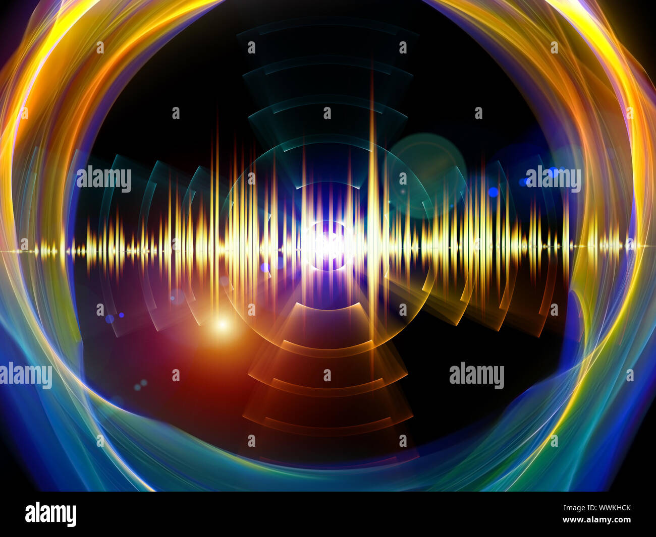 Sound wave background suitable as a backdrop for music, technology and ...