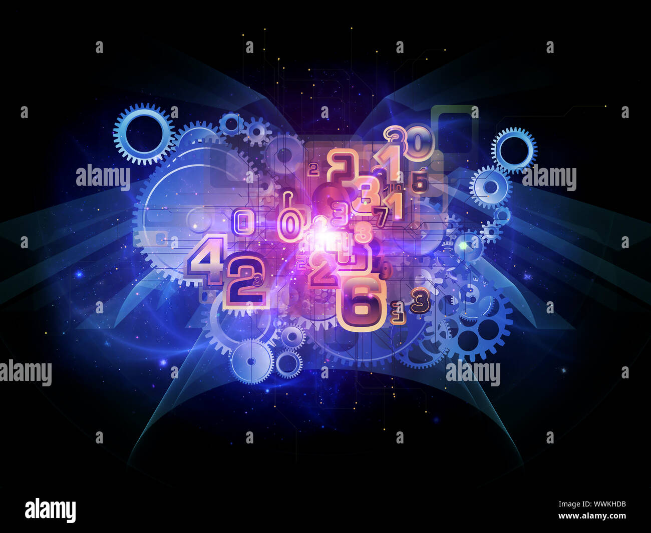 Gears of math background suitable as a backdrop for projects on digital ...