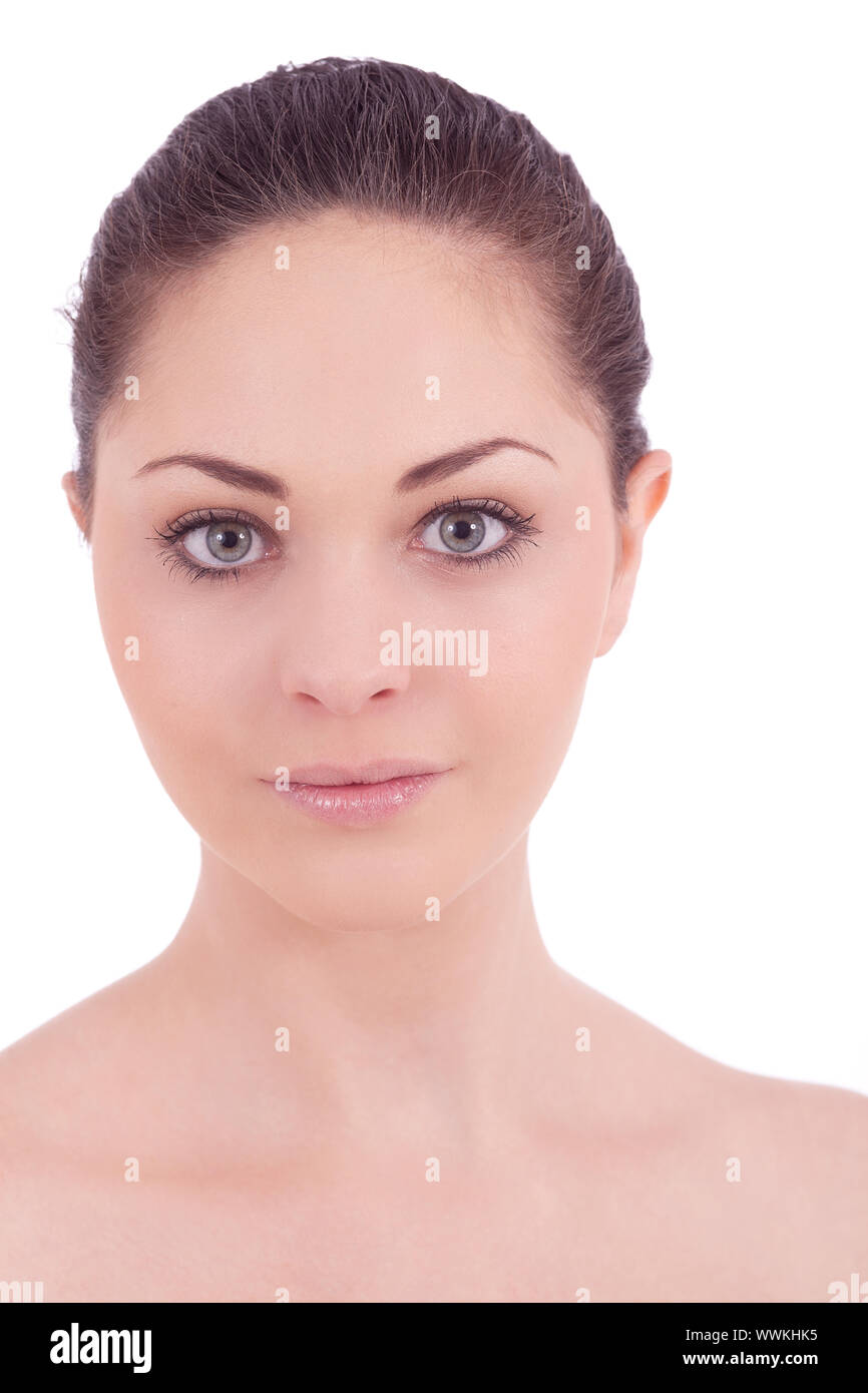 pretty smiling young woman with pure healthy skin Stock Photo - Alamy