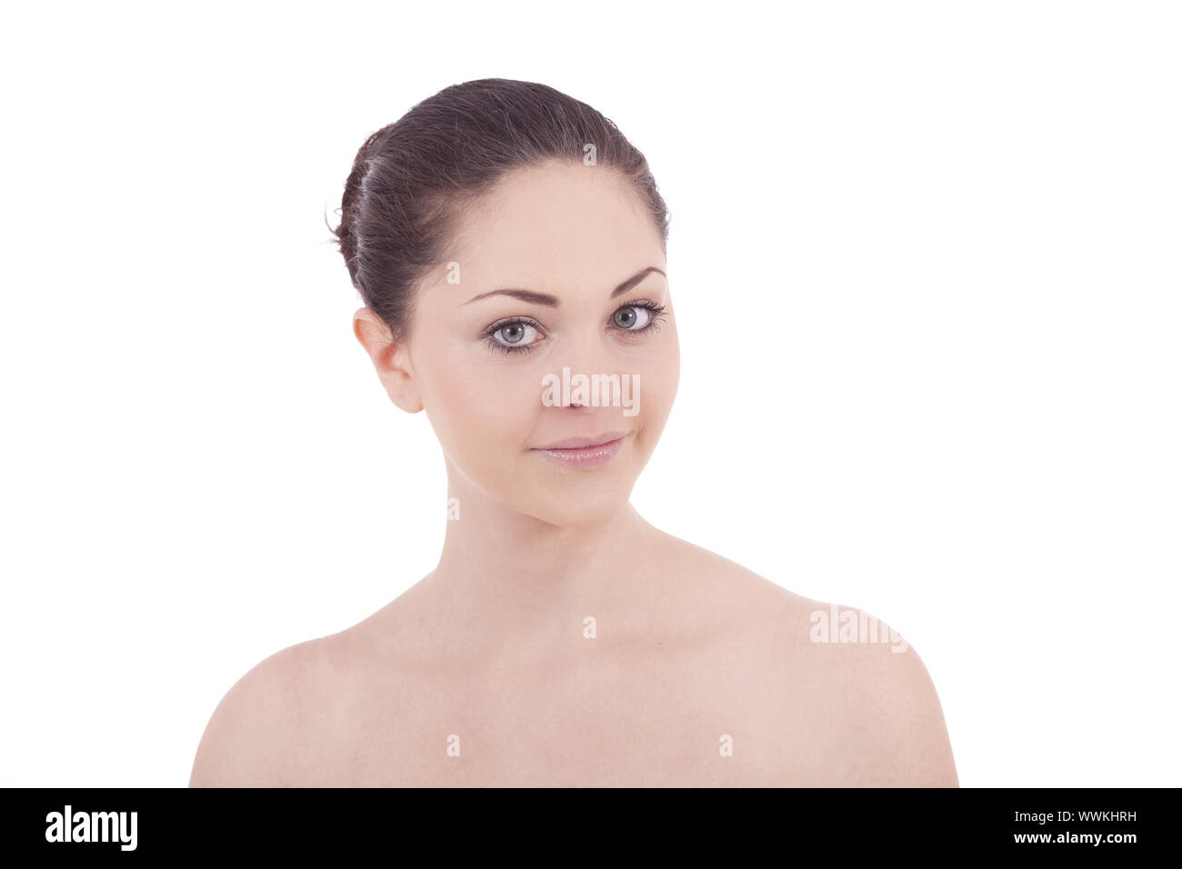 pretty smiling young woman with pure healthy skin Stock Photo - Alamy