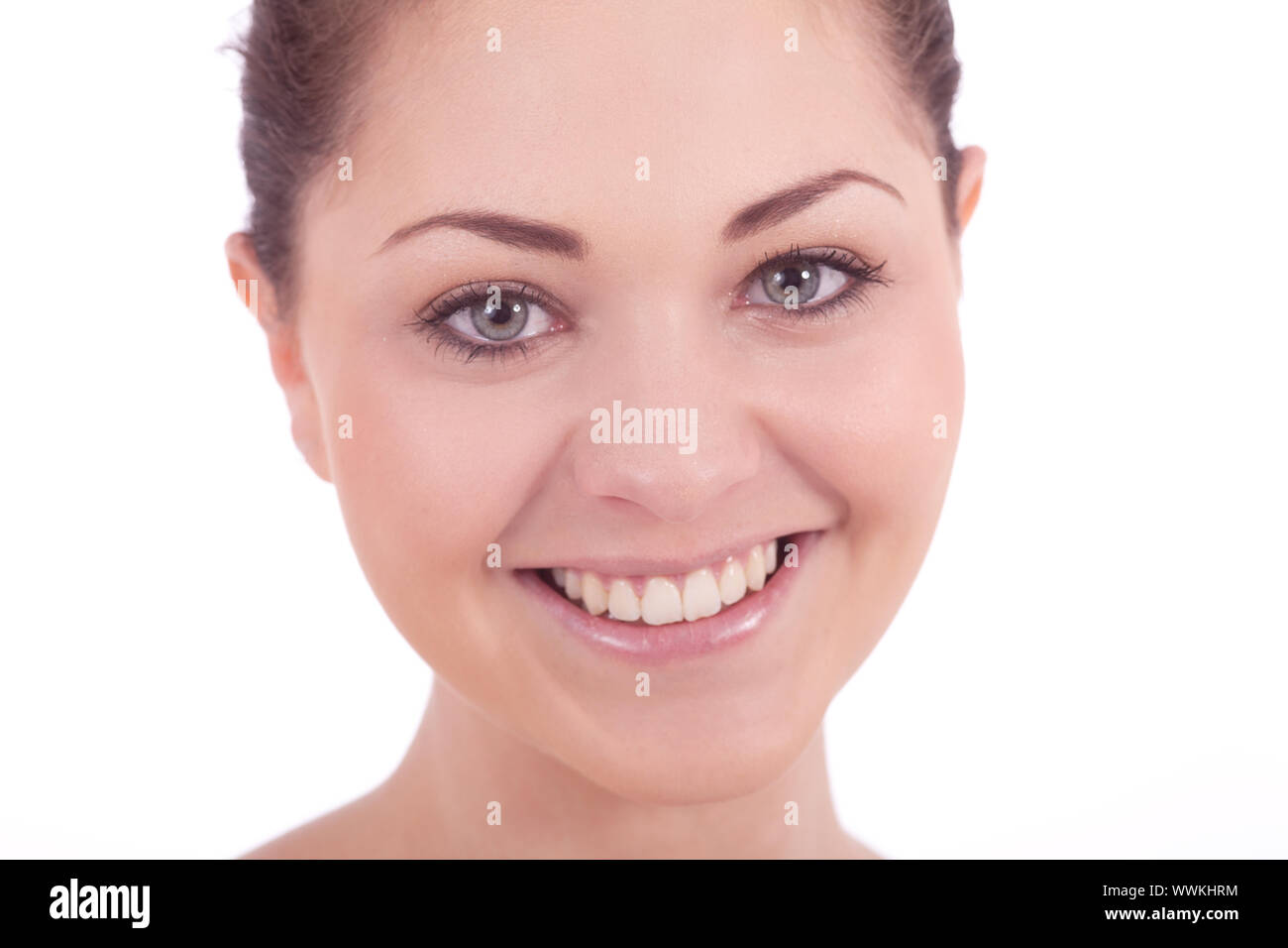 pretty smiling young woman with pure healthy skin Stock Photo - Alamy