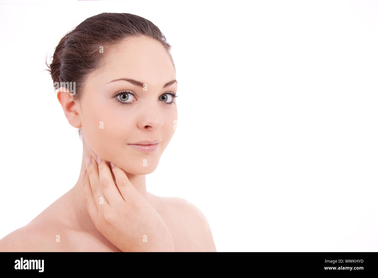pretty smiling young woman with pure healthy skin Stock Photo - Alamy