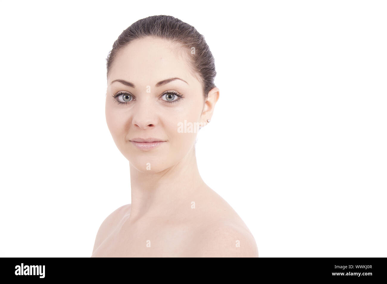 pretty smiling young woman with pure healthy skin Stock Photo - Alamy