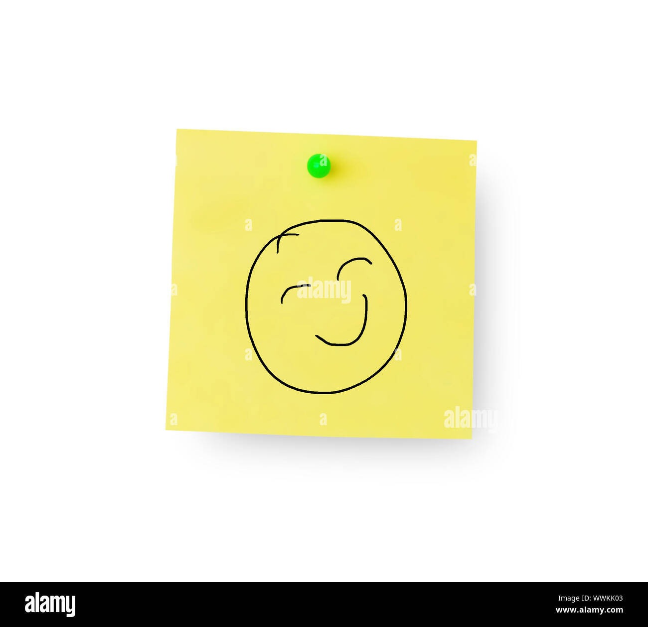 Smiley face on sticky memo notes on white background Stock Photo - Alamy