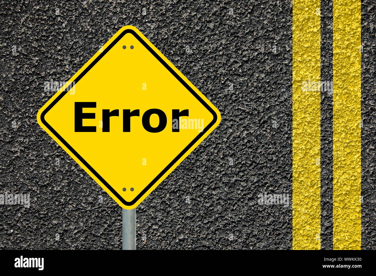 error on your computer shown by road traffic sign Stock Photo - Alamy