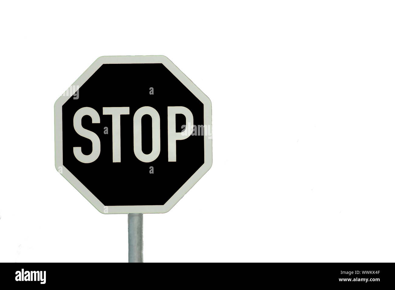 stop sign isolated on white background with empty copyspace for text ...