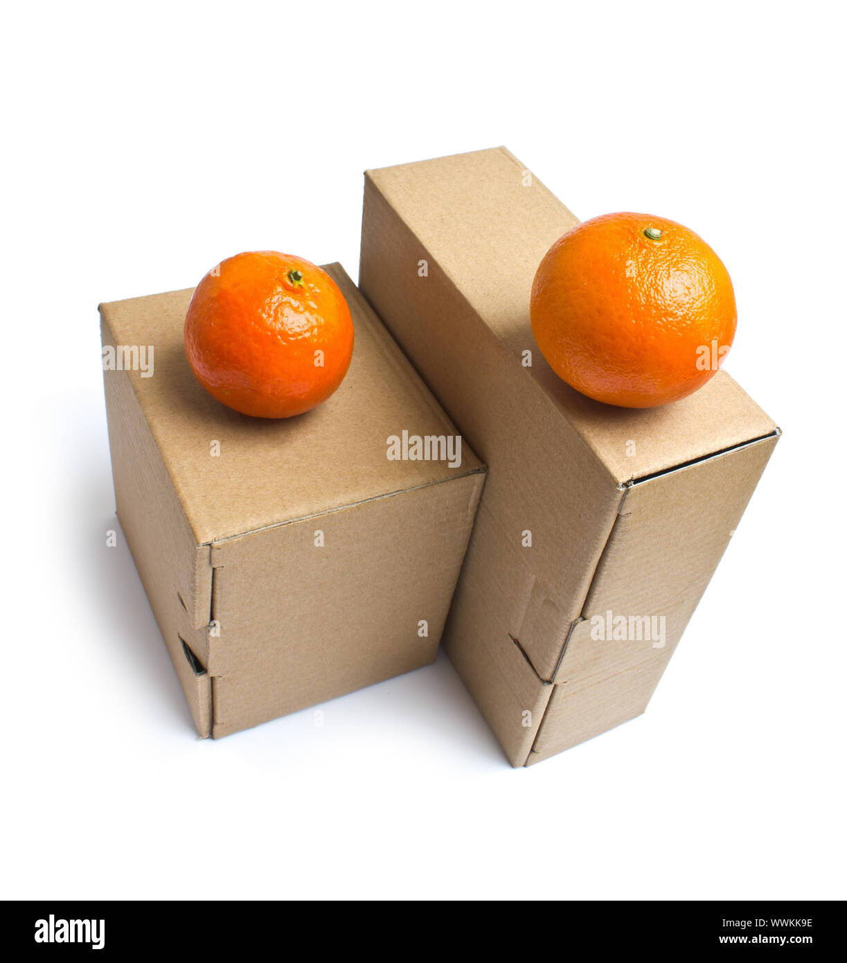 Cardboard boxes for goods and products isolated on white background ...