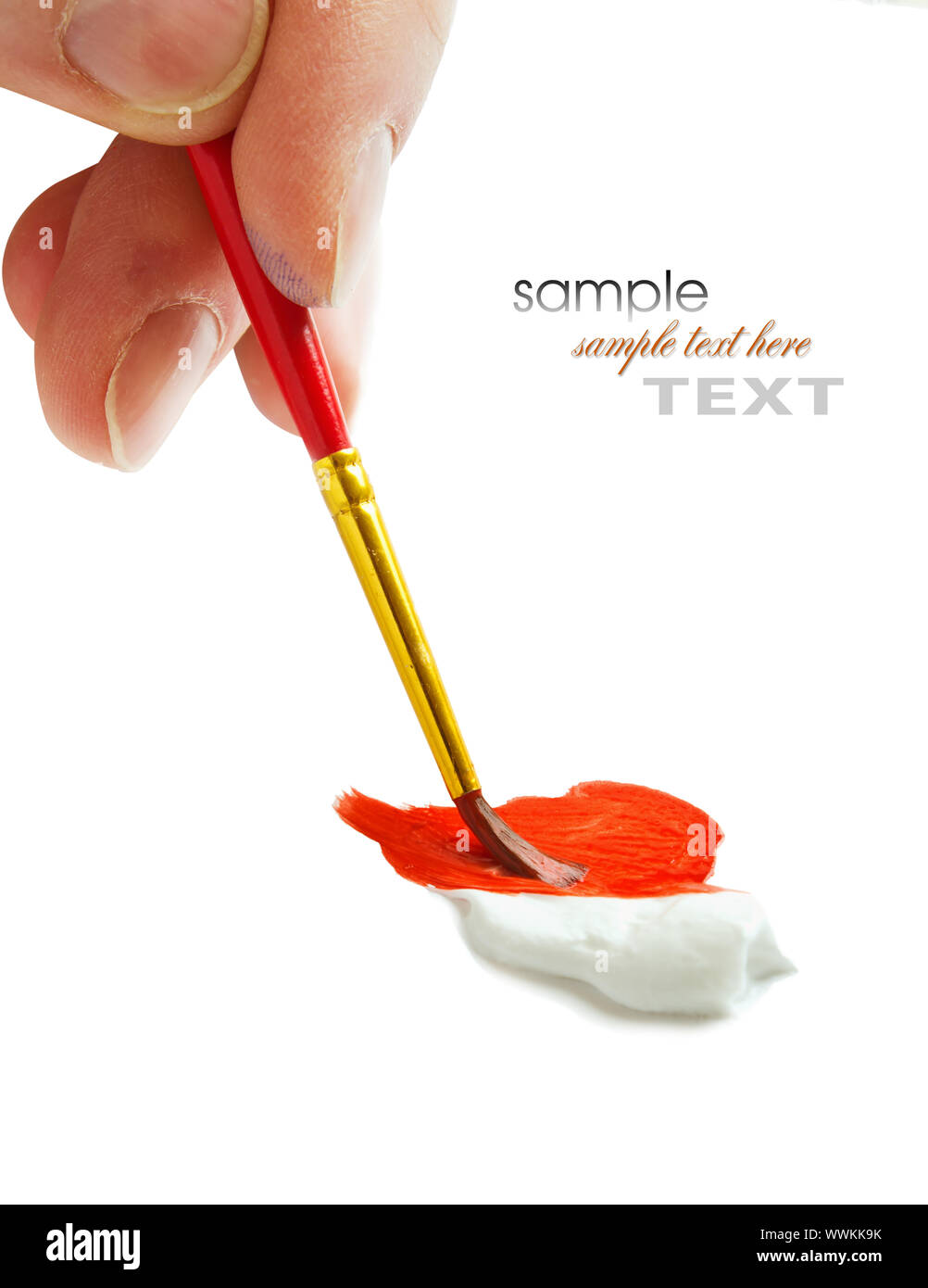 painting paint brush on a white paper Stock Photo - Alamy