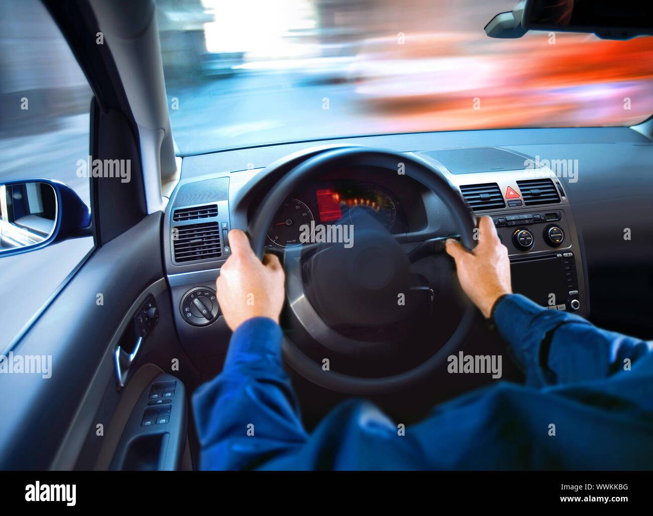 Man hands turning car steering hi-res stock photography and images - Alamy