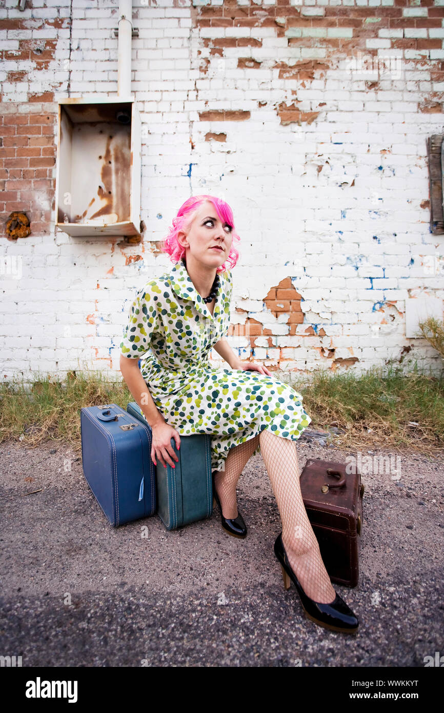 Vintage woman wearing stockings hi-res stock photography and images - Alamy