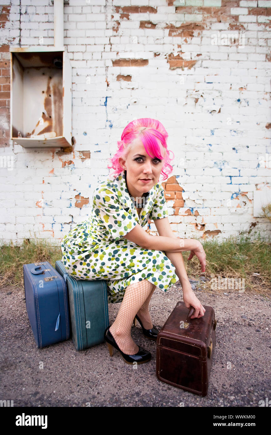 Vintage woman wearing stockings hi-res stock photography and images - Alamy