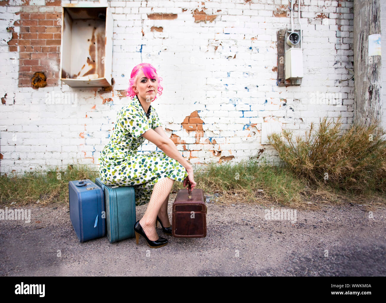 Vintage woman wearing stockings hi-res stock photography and images - Alamy