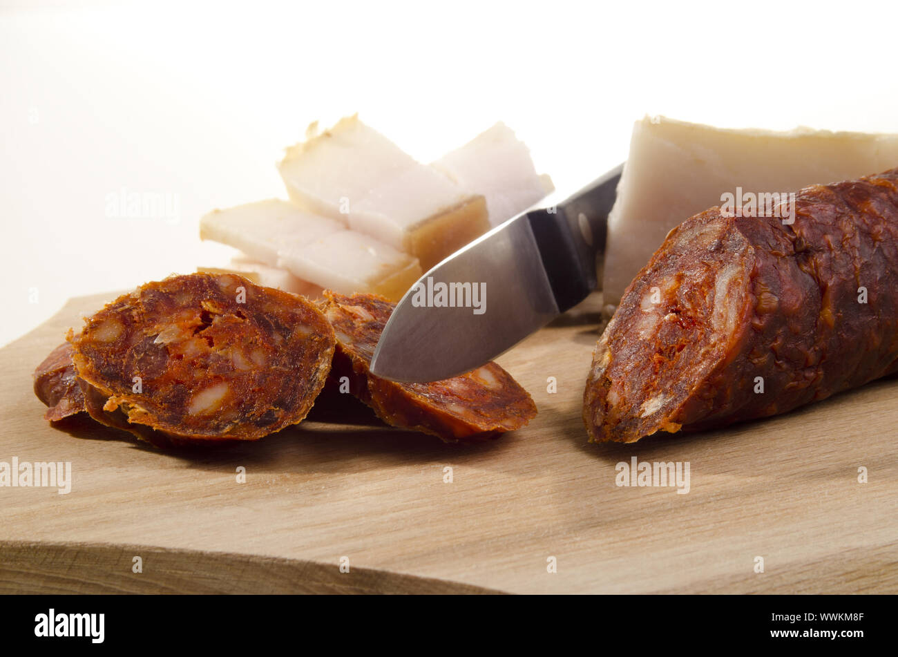 salami cut into small slices Stock Photo - Alamy