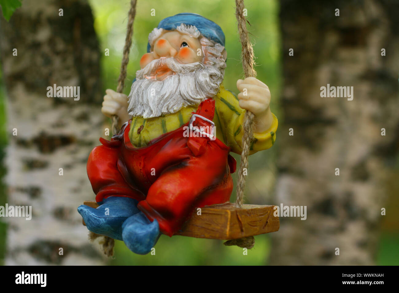 garden dwarf on green background Stock Photo - Alamy