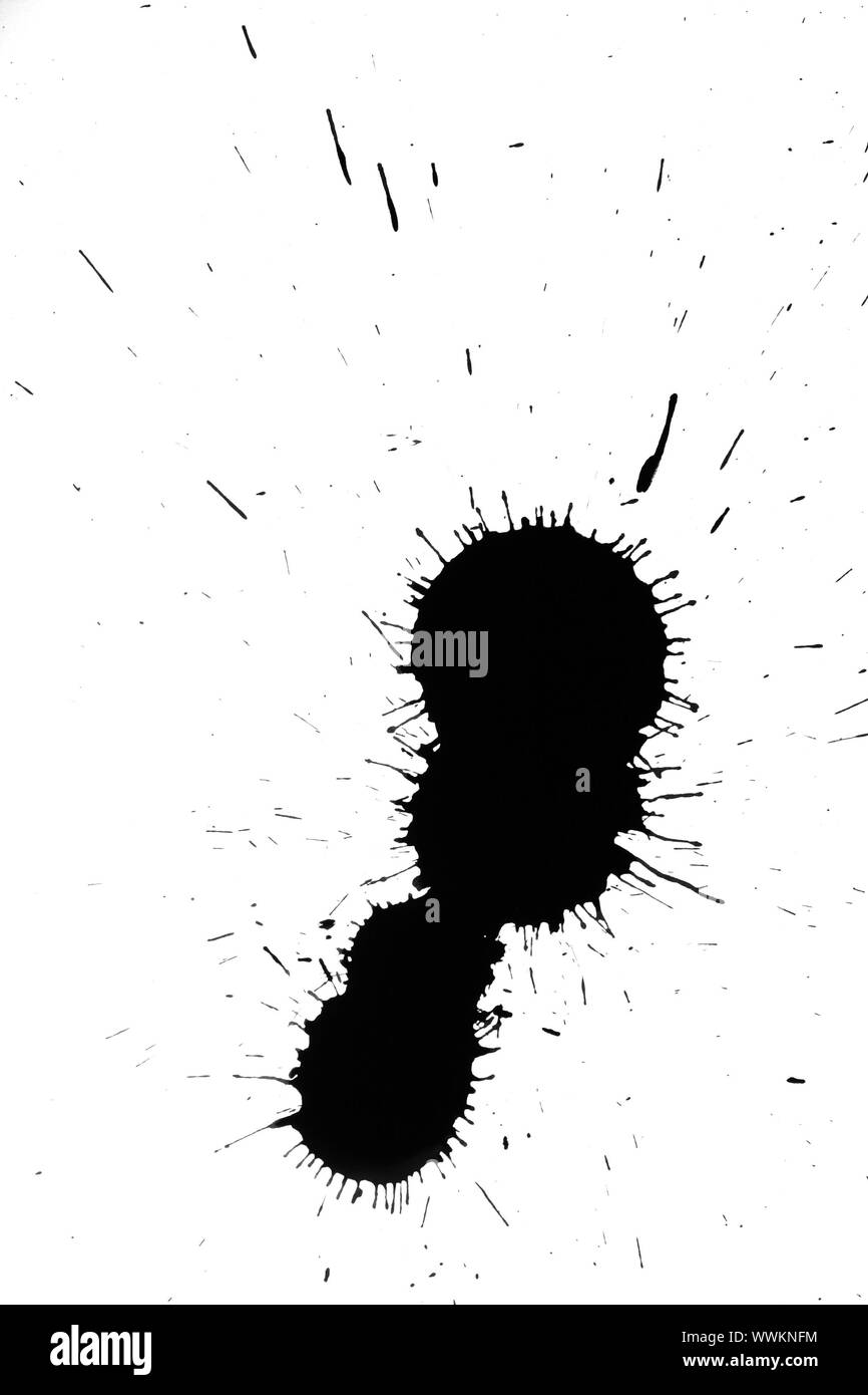 black grunge ink splash on white paper Stock Photo - Alamy