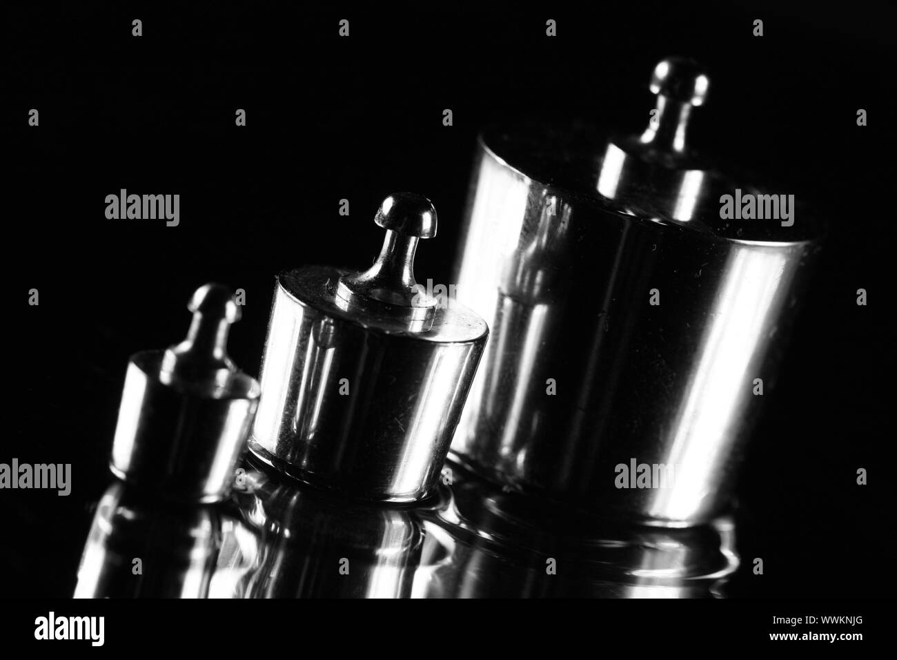 Weights calibration standard science background Stock Photo - Alamy