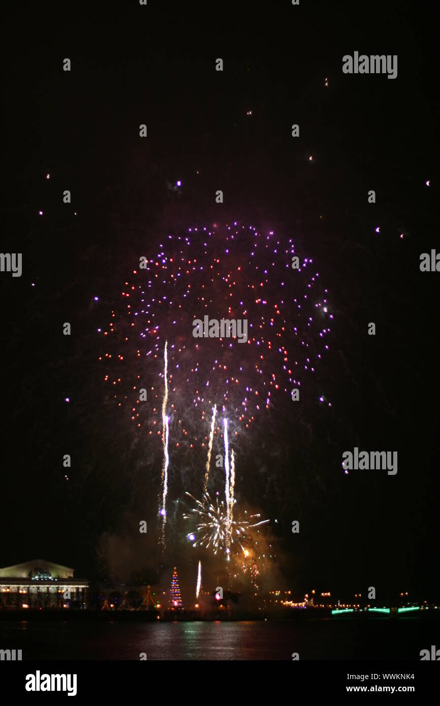 fireworks in night saint-petersburg Stock Photo - Alamy