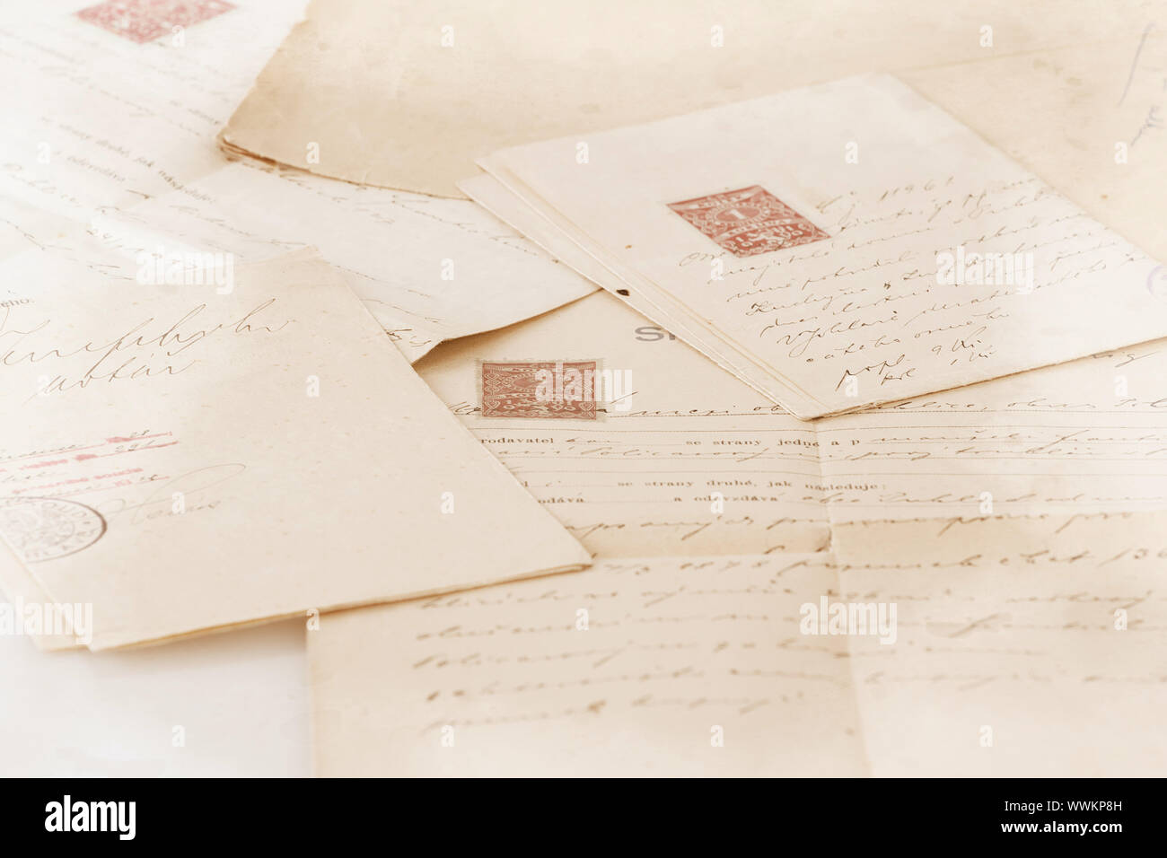 very old handwritten text contract Stock Photo - Alamy