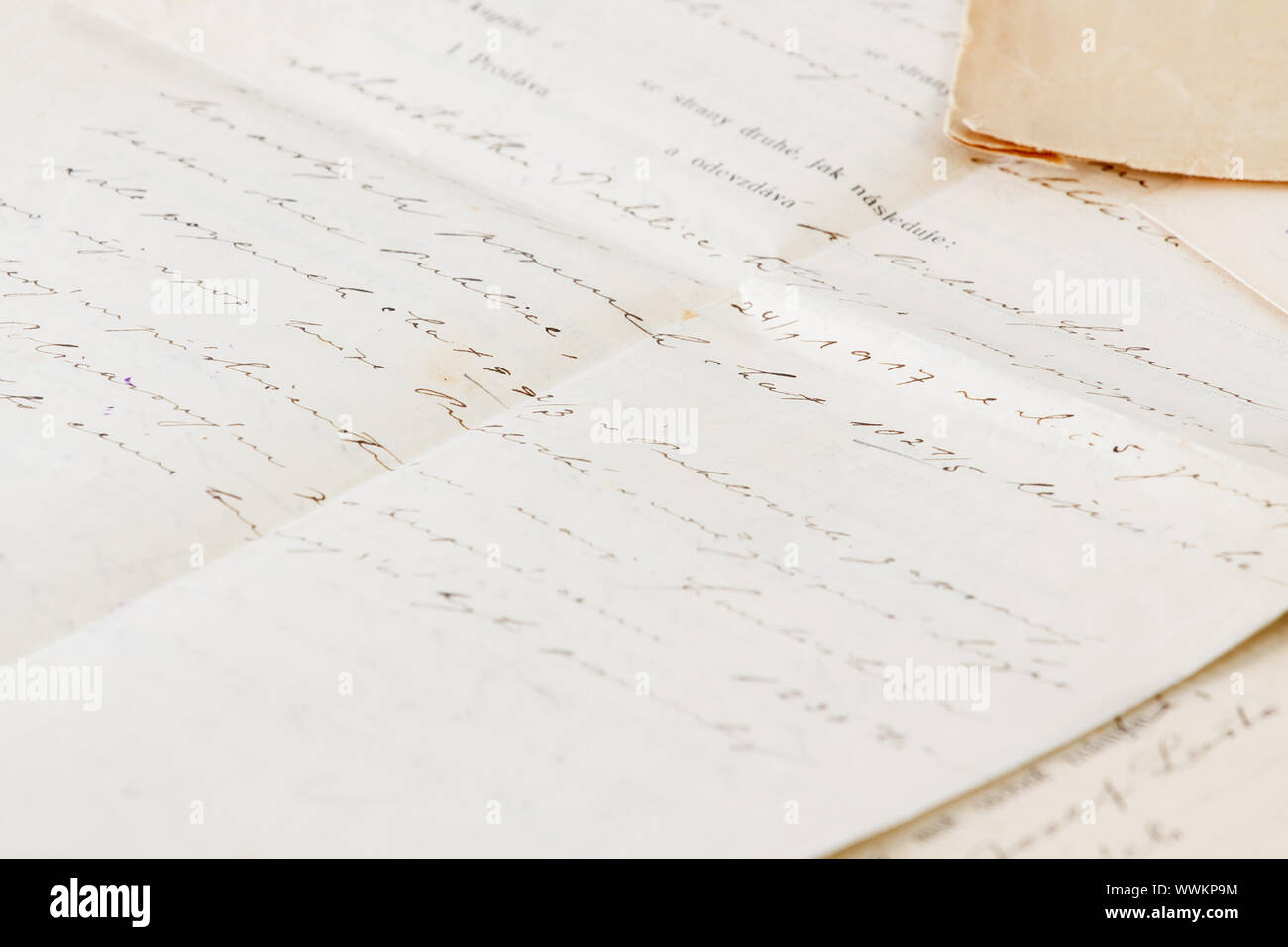 very old handwritten contract Stock Photo - Alamy