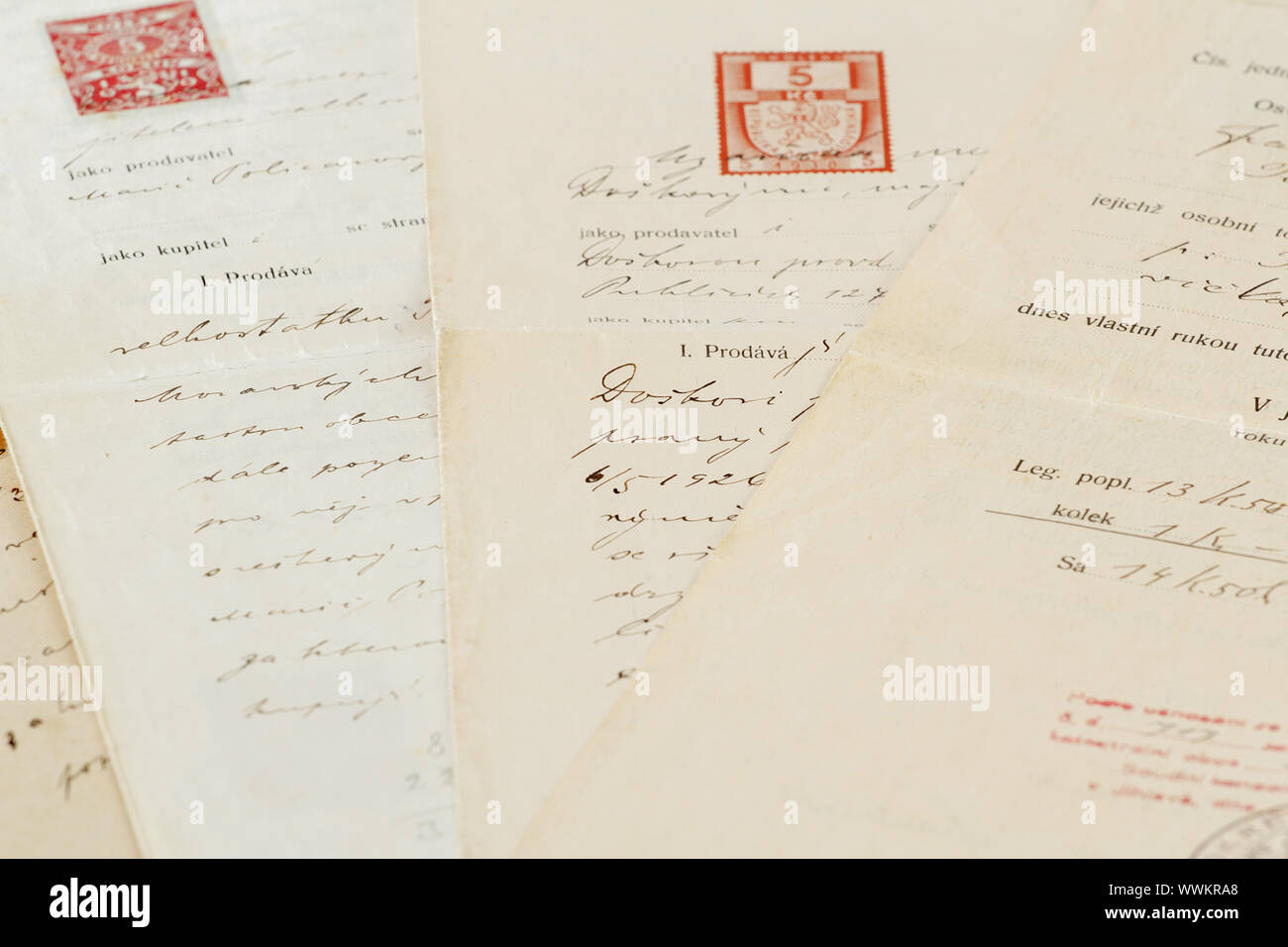 very old handwritten text contract Stock Photo - Alamy