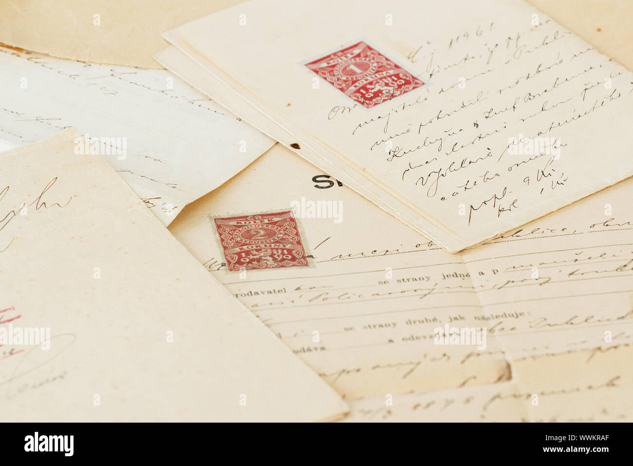 very old handwritten text contract Stock Photo - Alamy