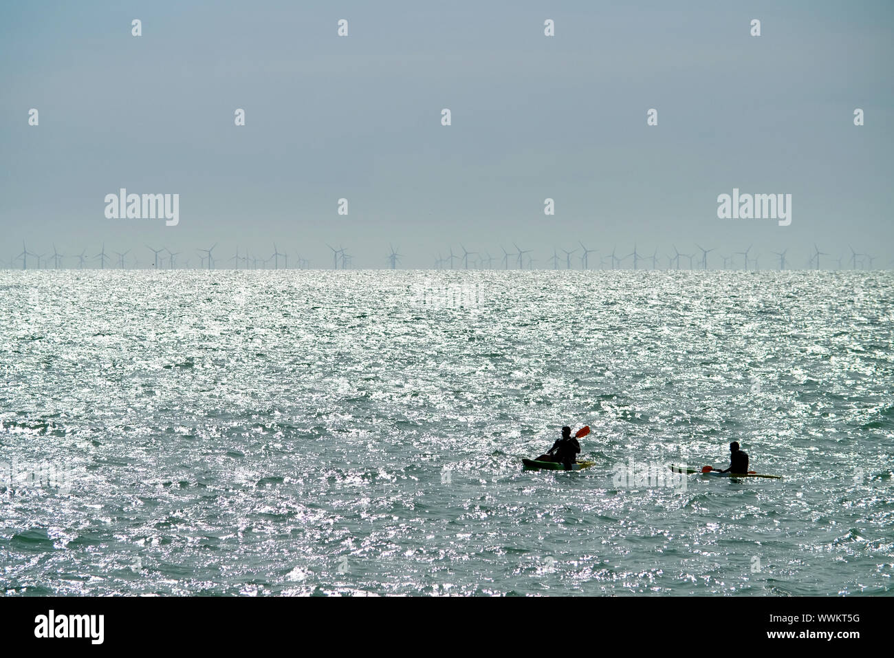 Wind turbines in english channel hi-res stock photography and images ...