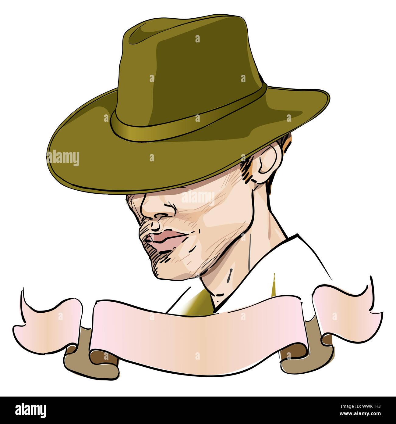 western elegant men with a dandy hat Stock Photo - Alamy