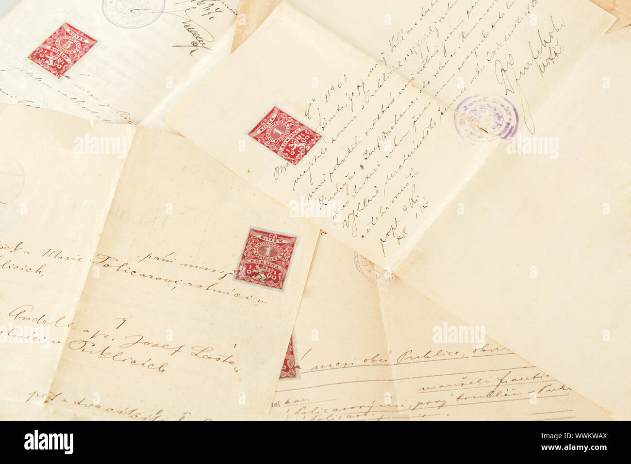 very old handwritten text contract Stock Photo - Alamy