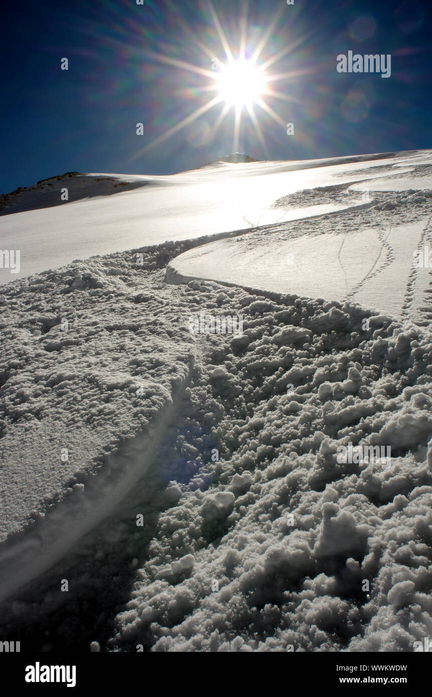 snow track downhill Stock Photo - Alamy