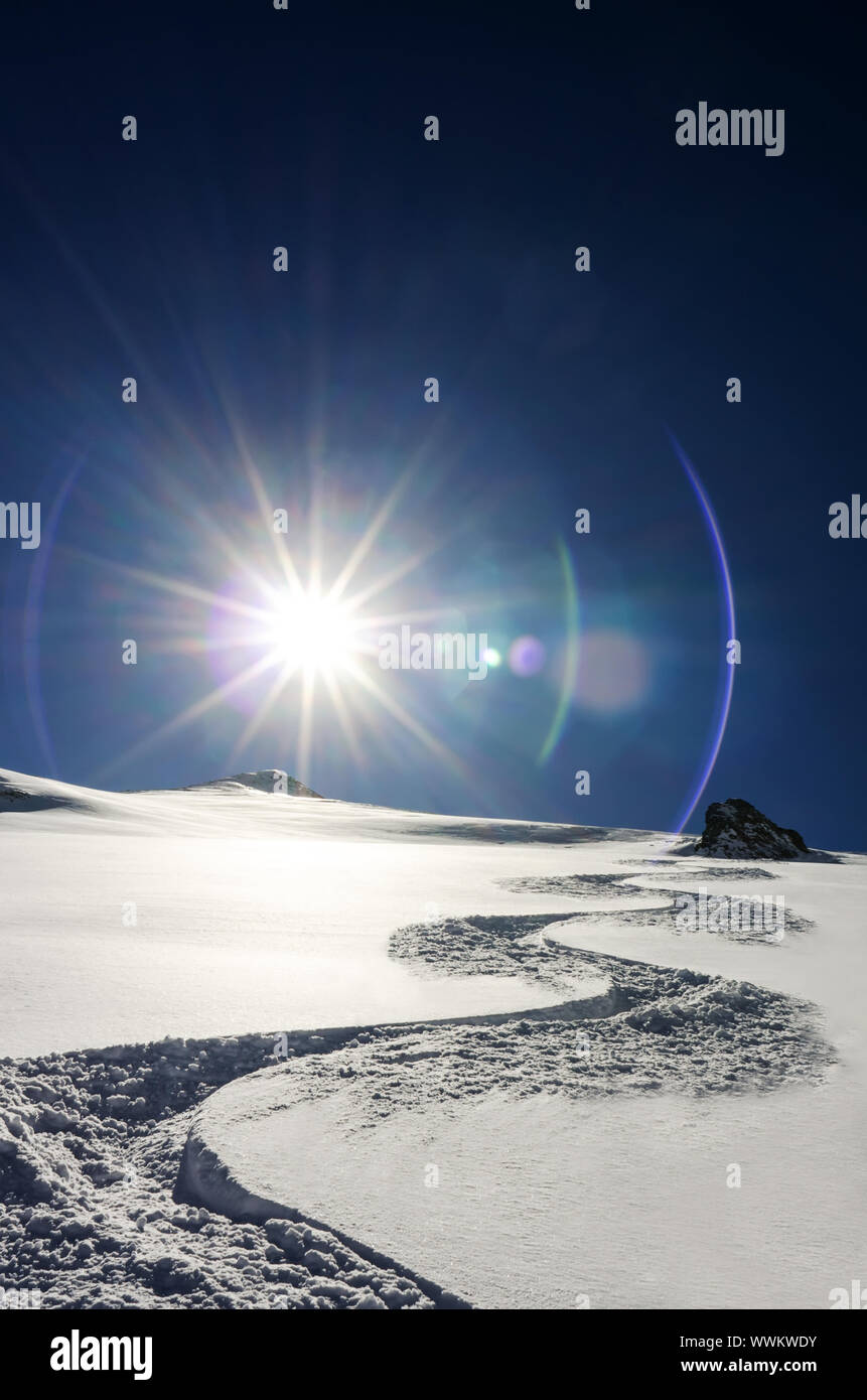 snow track downhill Stock Photo - Alamy