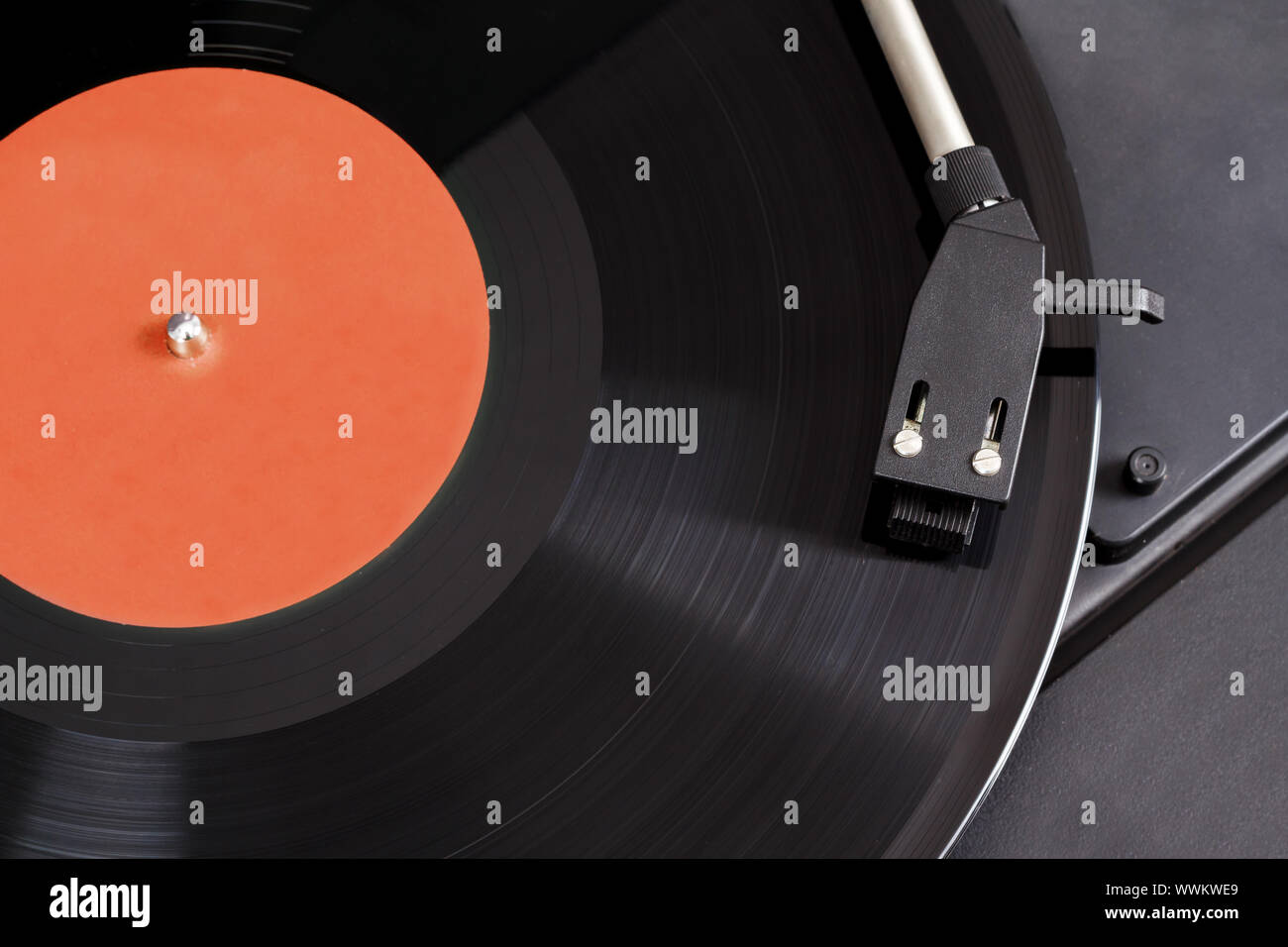 Vintage record player with spinning vinyl. Motion blur image Stock ...