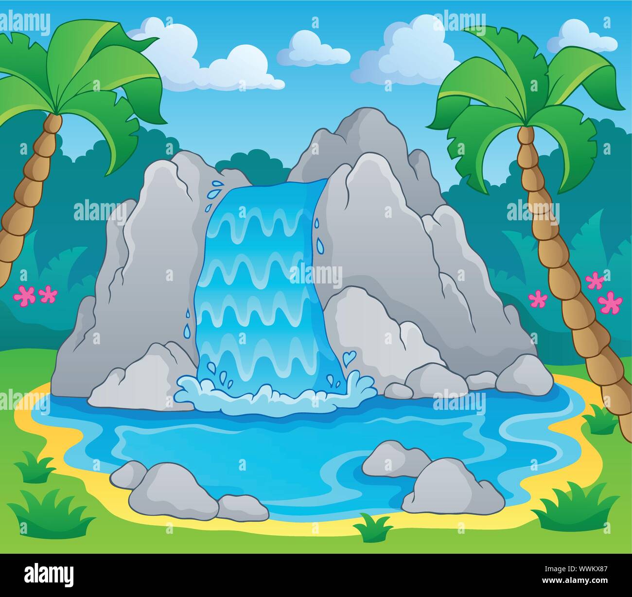 Image with waterfall theme 2 Stock Vector Image & Art - Alamy