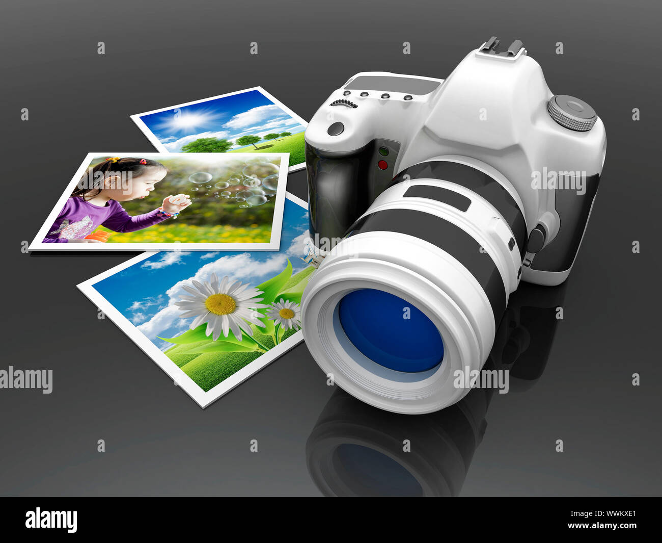 Digital camera image on white background Stock Photo - Alamy