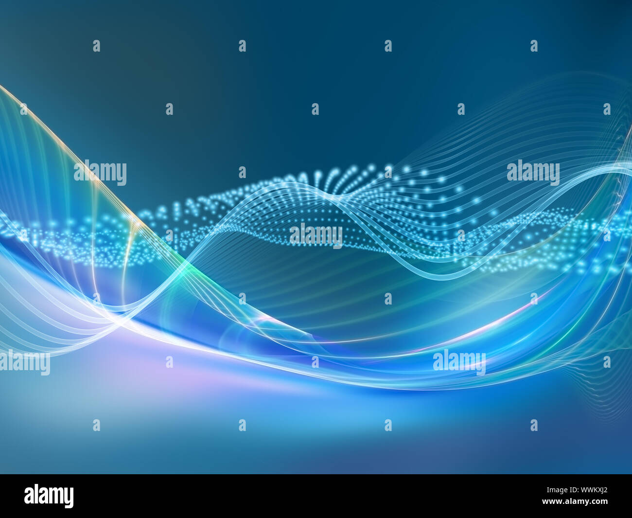 Light wave background suitable as a backdrop for projects on technology ...