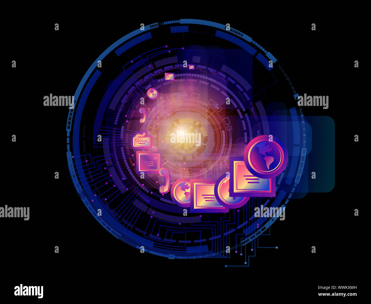 Interplay of communication symbols, messaging icons and technological ...