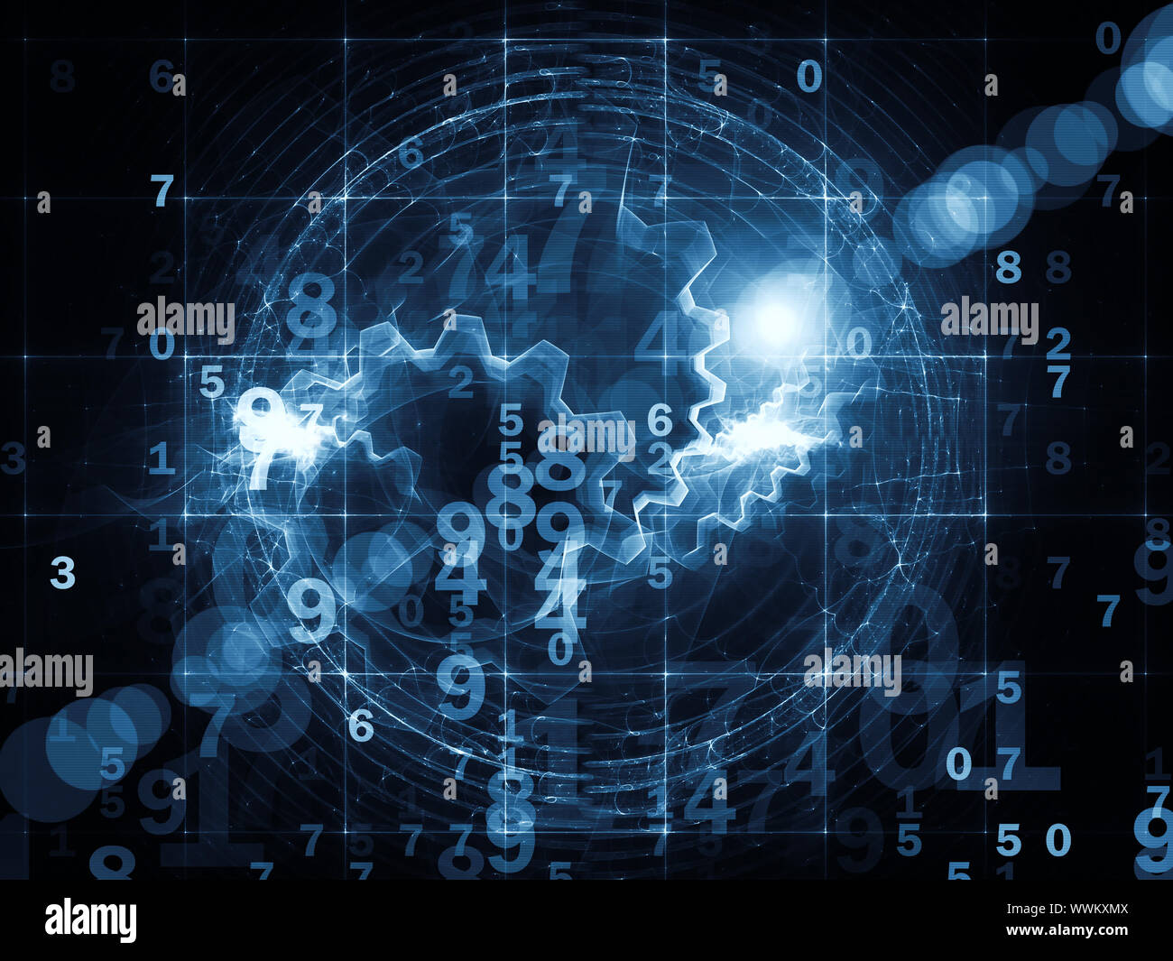 Composition of gears, lights and technological design elements as a ...