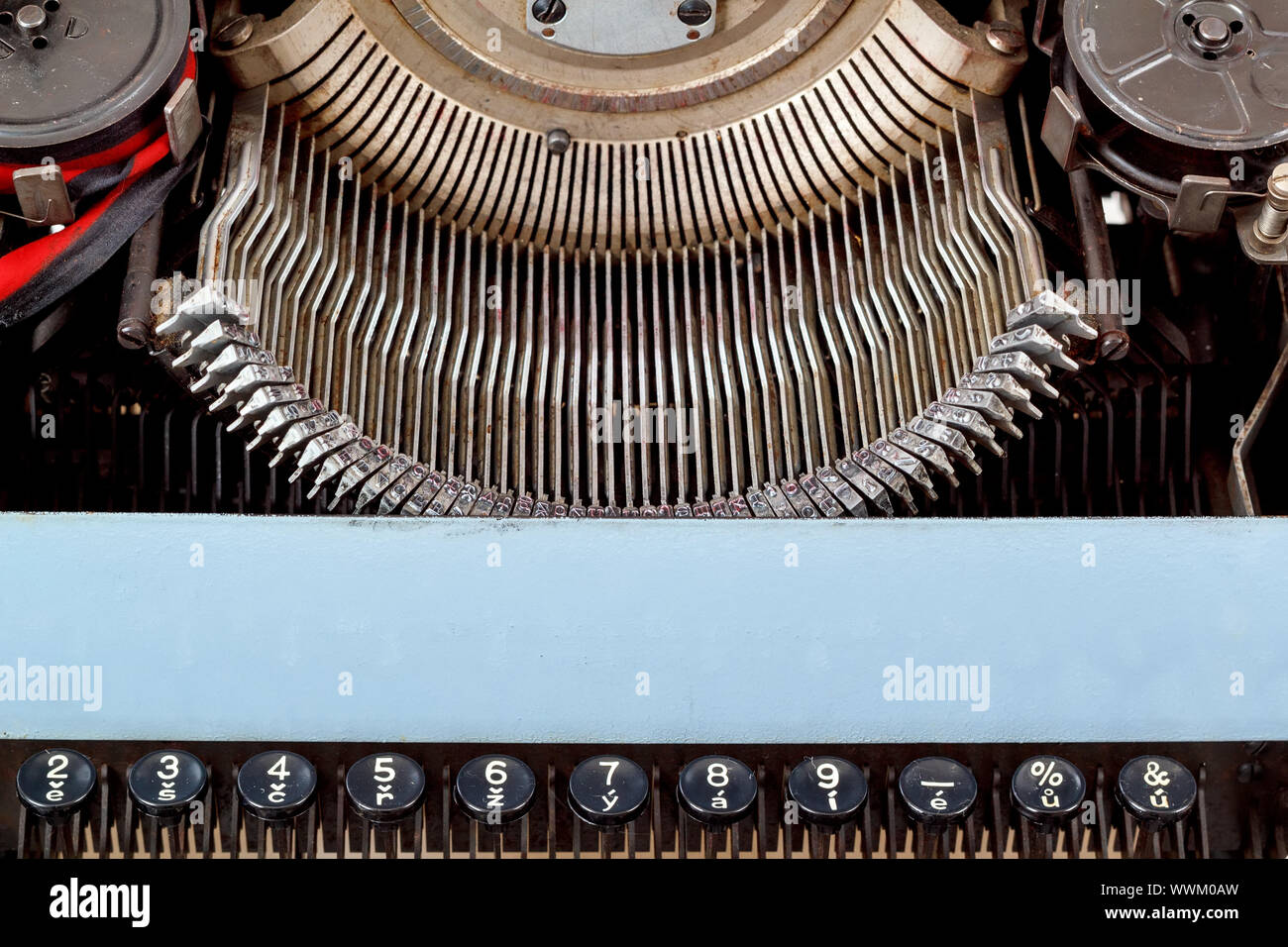 retro typewriter close up with number keys Stock Photo - Alamy