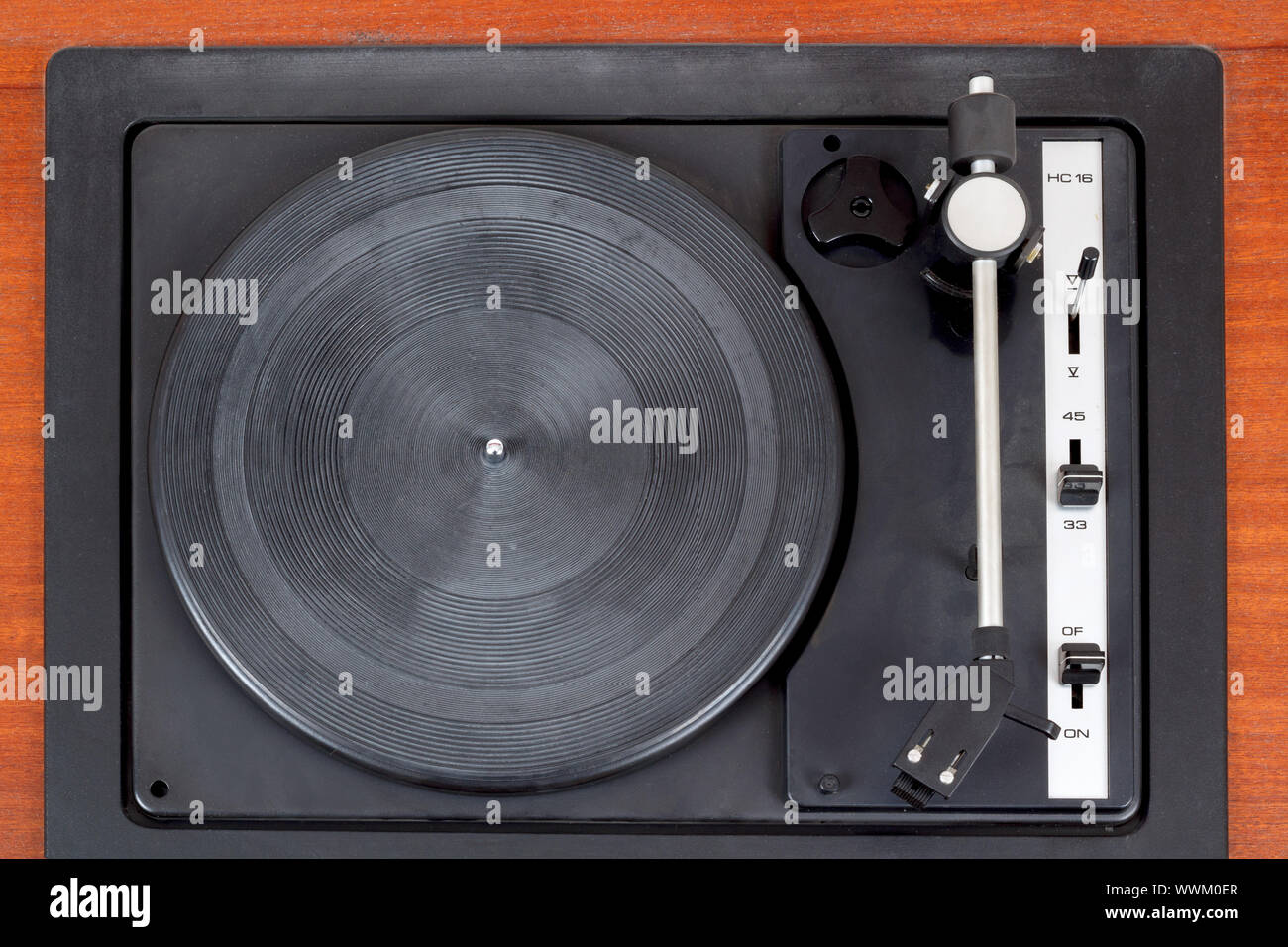 top view of vintage gramophone player Stock Photo - Alamy