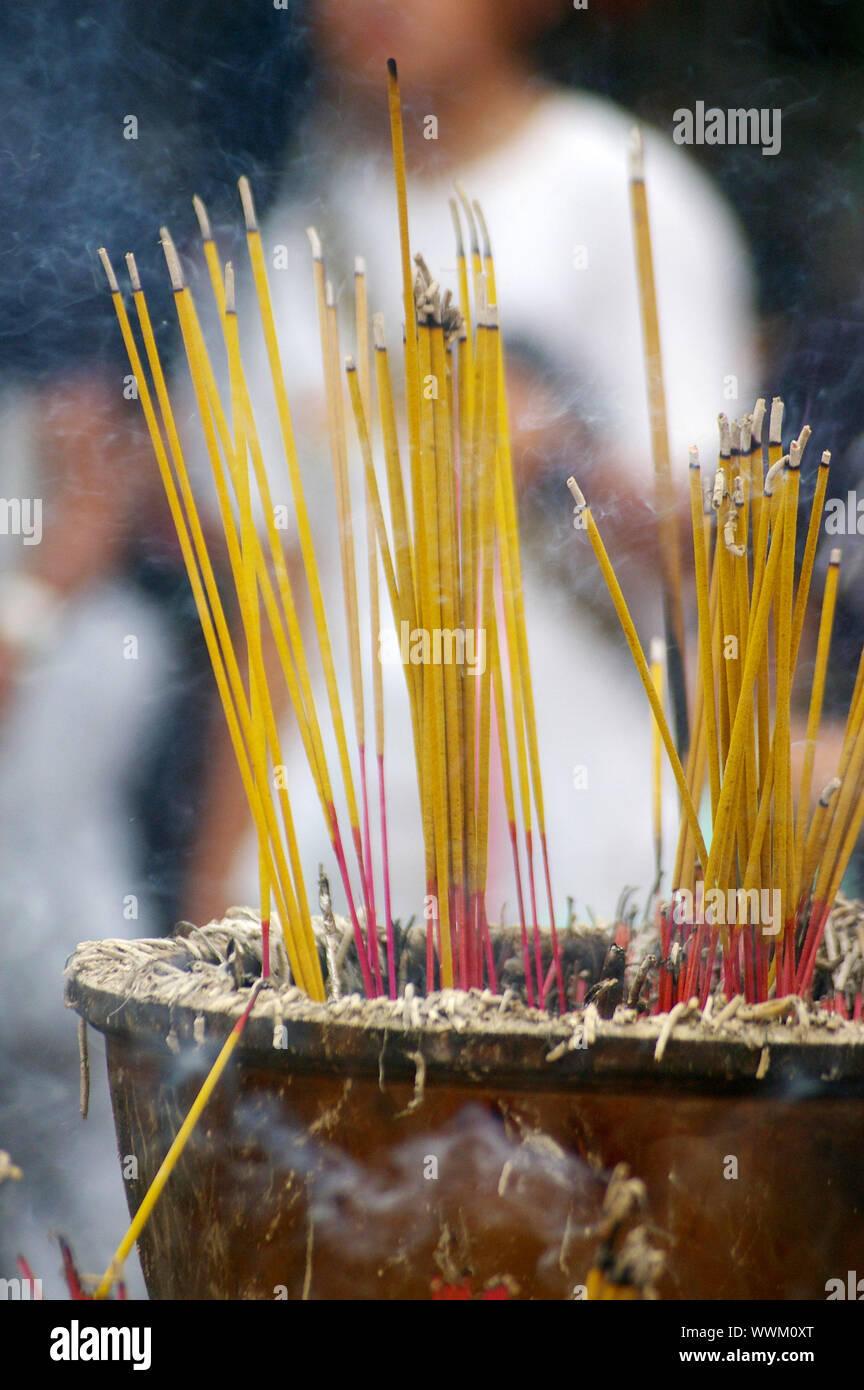 Incenses in a temple Stock Photo - Alamy