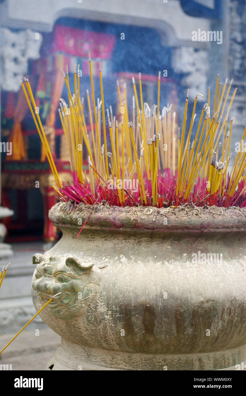 Incenses in a temple Stock Photo - Alamy