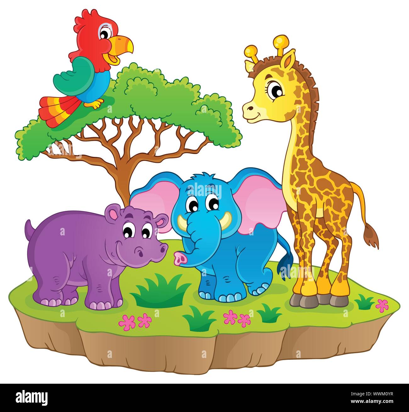 Cute African animals theme image 2 Stock Vector Image & Art - Alamy